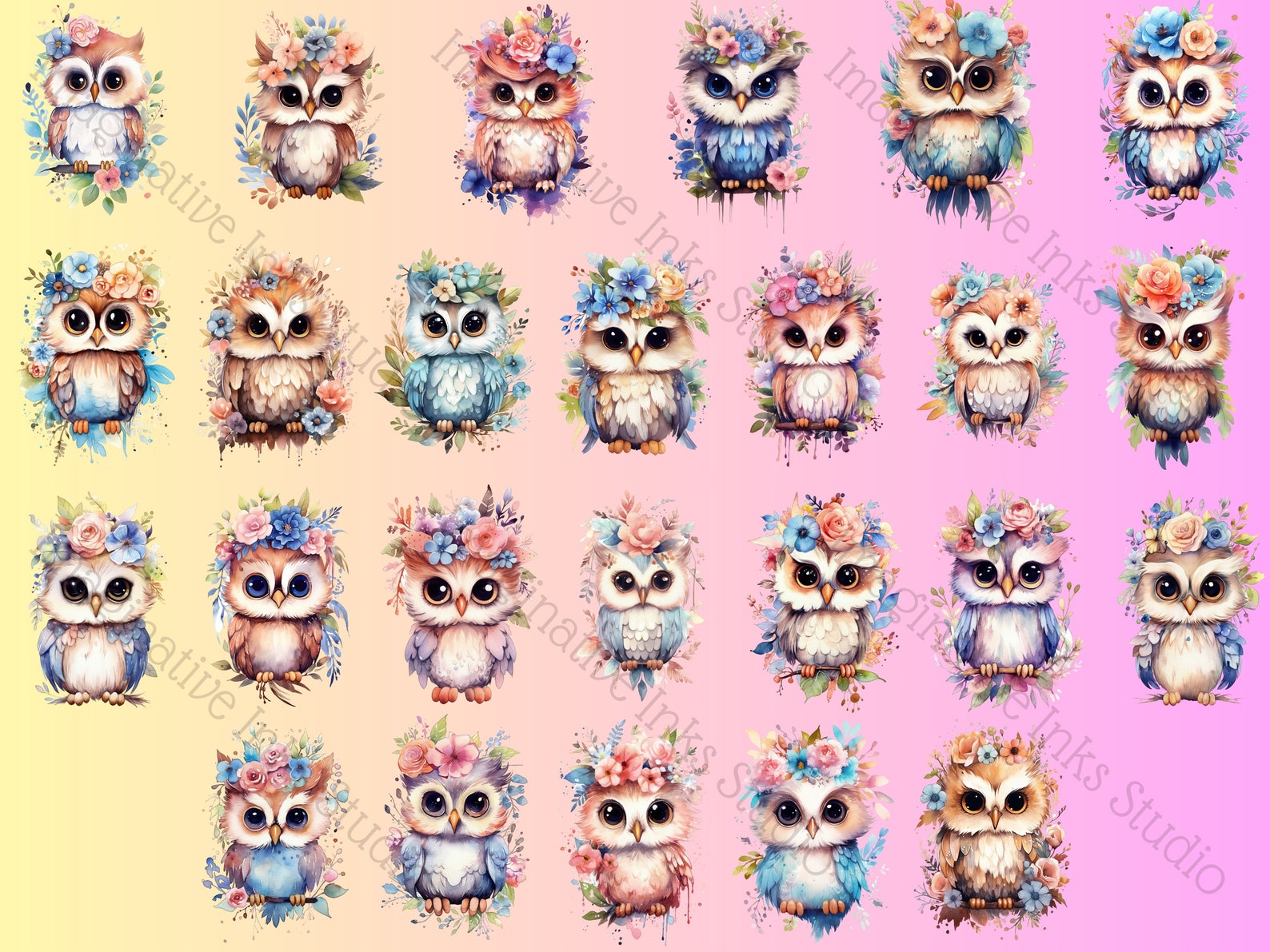 Baby Owl Clipart PNG Superb Owl Boho Flower Bird Wall Art Cute Owl ...