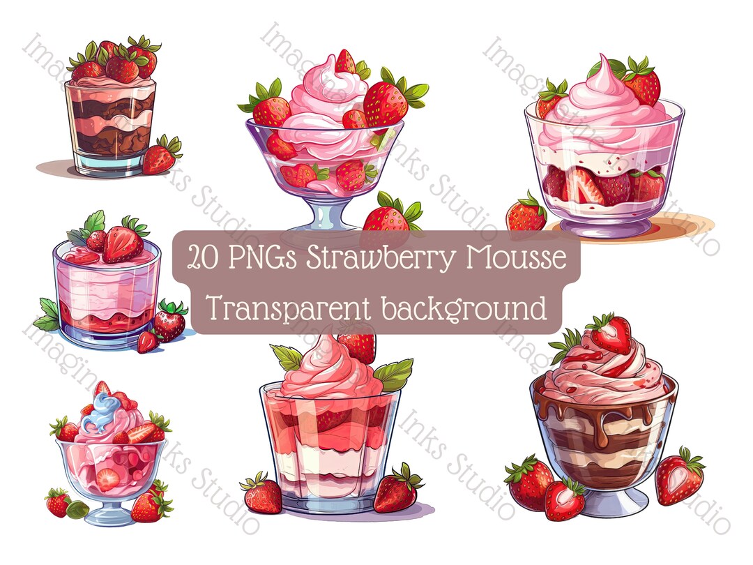 Strawberry Mousse Clipart 20 PNG Transparent Background Vector Art ...