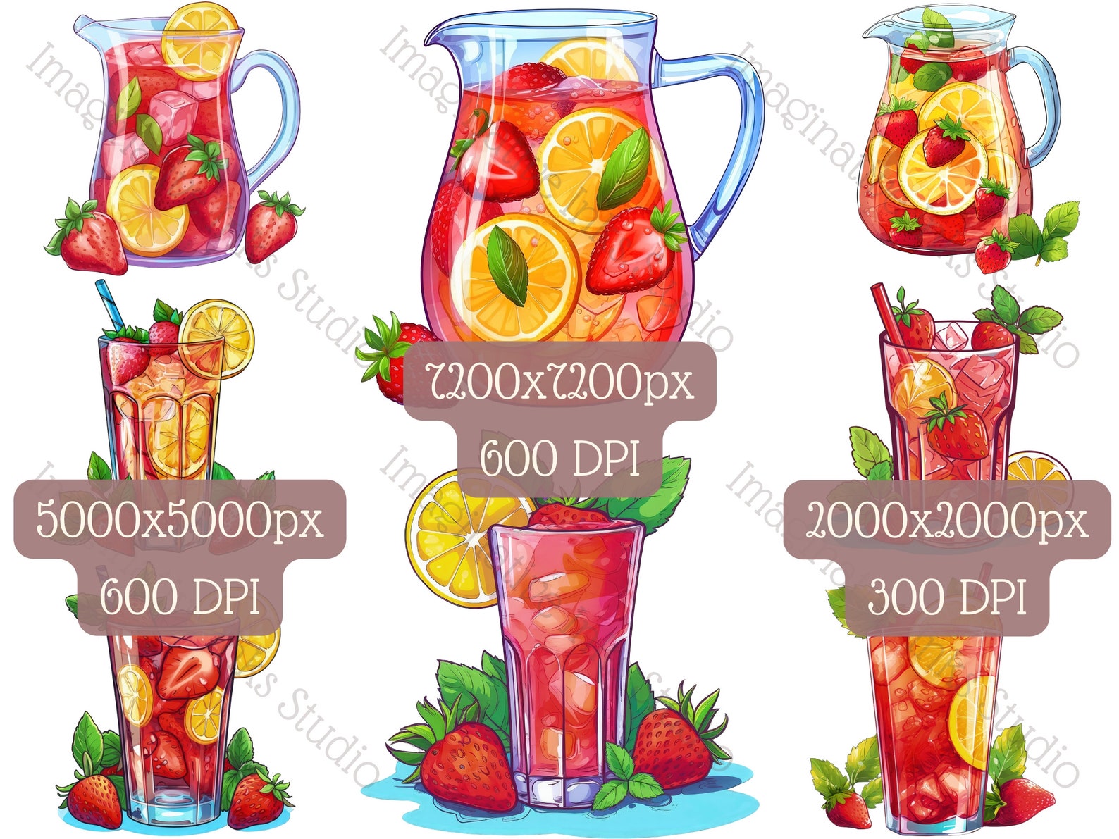 Strawberry Lemonade Clipart 25 PNG Transparent Background Vector Drink ...
