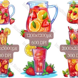 Strawberry Lemonade Clipart 25 PNG Transparent Background Vector Drink ...