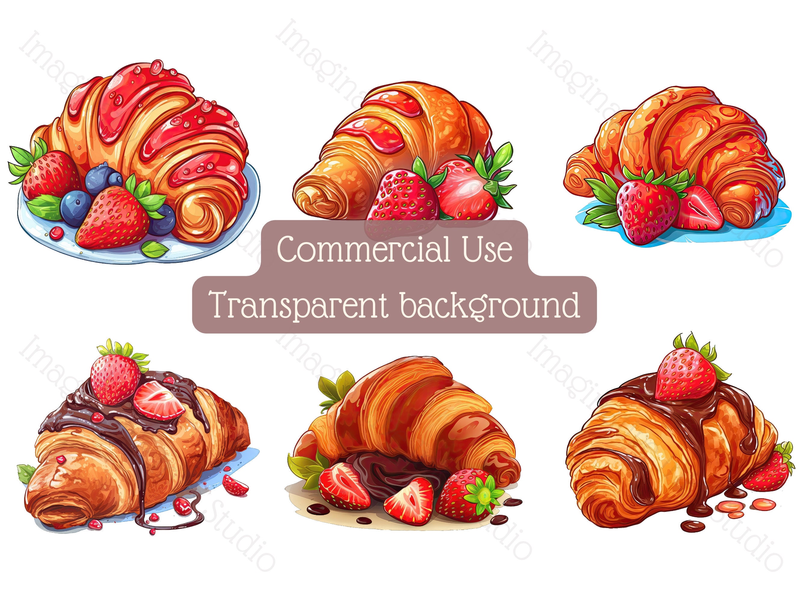 Strawberry Croissant Clipart 20 PNG Transparent Background Vector Art ...