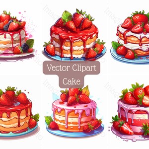 Strawberry Cake Clipart 50 High Quality PNG Transparent Background ...