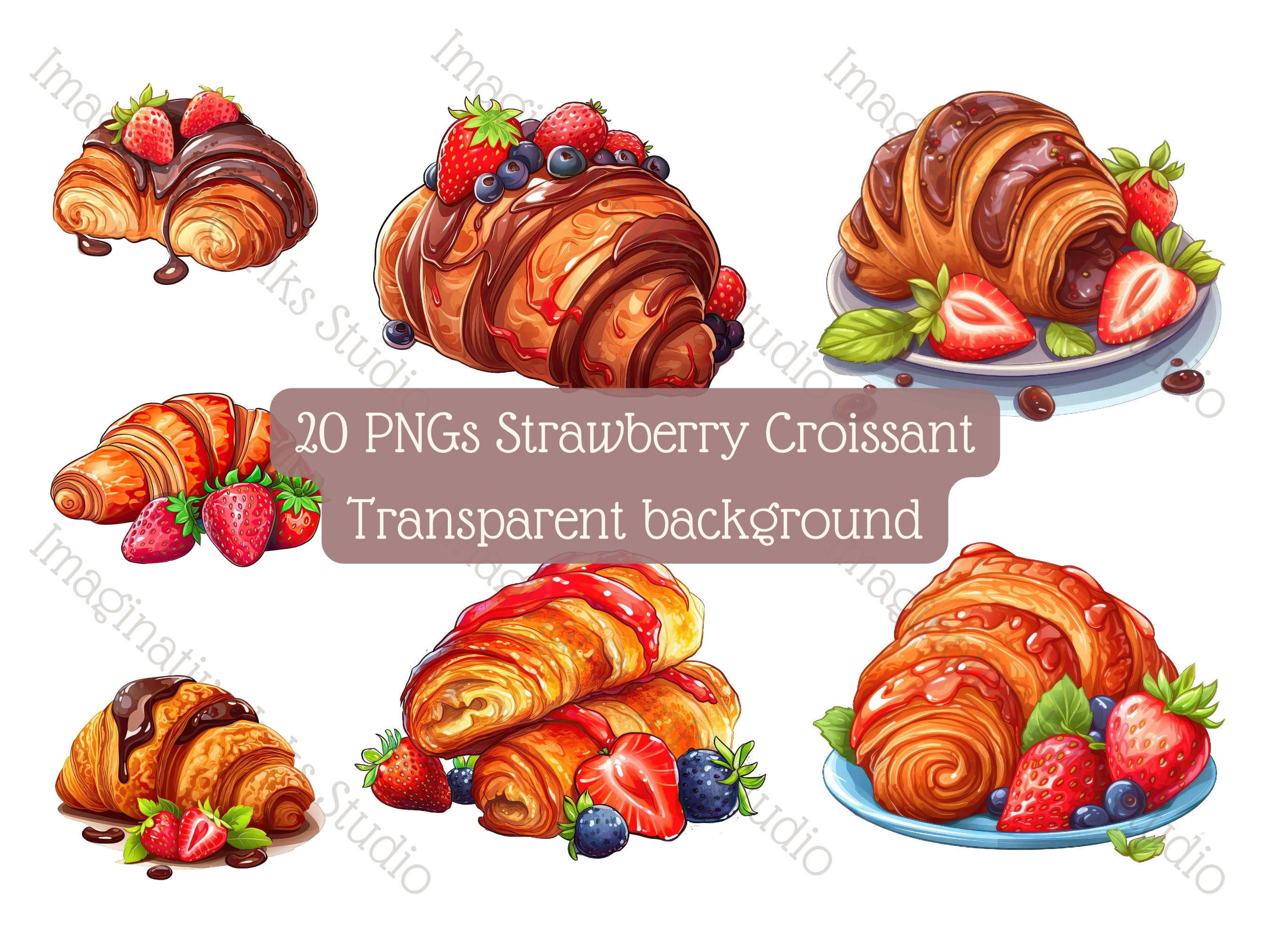 Strawberry Croissant Clipart 20 PNG Transparent Background Vector Art ...