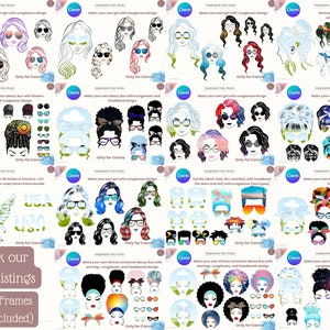 Messy Bun Frame Make Your Own African American Women Canva Frame Bundle ...