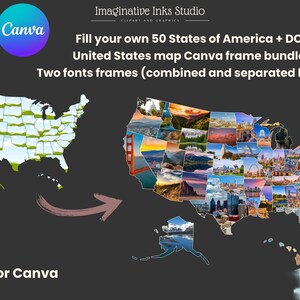 Usa States Map United States Map Canva Frame USA Individual State ...