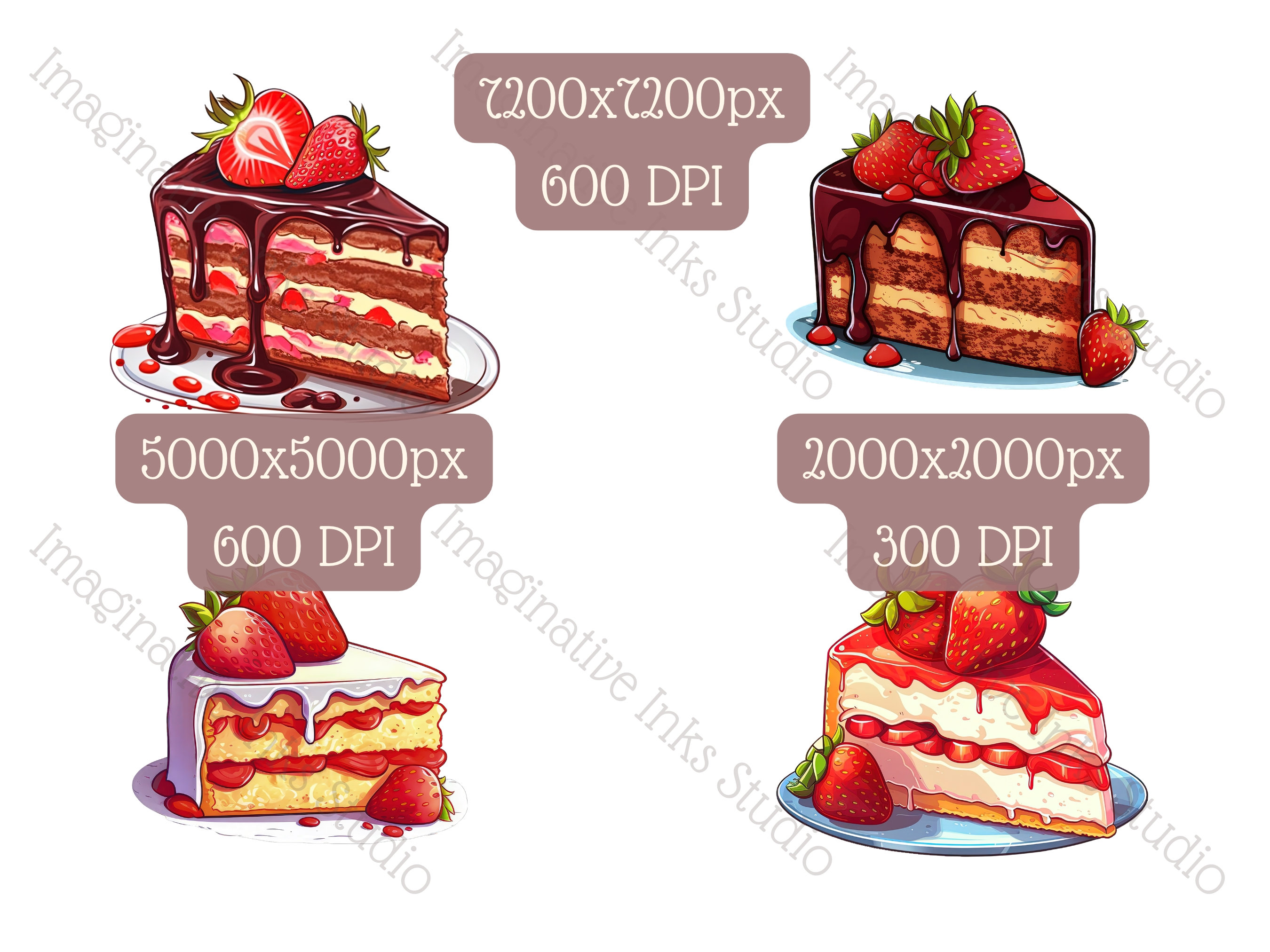 Strawberry Cake Slice Clipart 15 PNG Transparent Background Vector ...