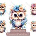 Baby Owl Clipart PNG Superb Owl Boho Flower Bird Wall Art Cute Owl ...