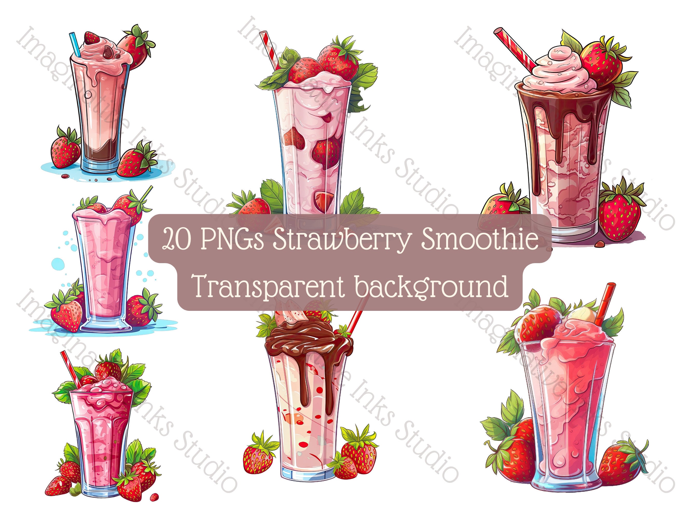 Strawberry Smoothie Clipart 20 PNG Transparent Background Vector Art ...