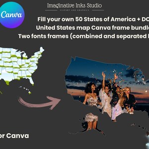 Usa States Map United States Map Canva Frame USA Individual State ...