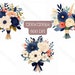 Flower Bouquet Clipart Navy 7 High-quality PNG With White Background ...