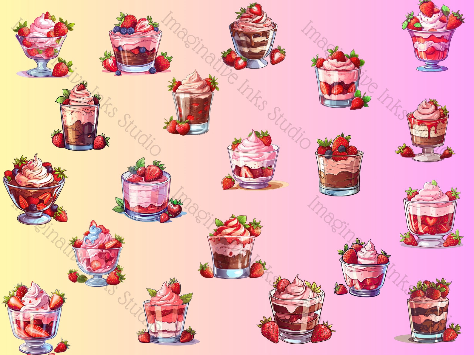 Strawberry Mousse Clipart 20 PNG Transparent Background Vector Art ...