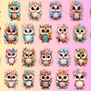 Baby Owl Clipart 25 High-quality PNG With Transparent Background Vector ...