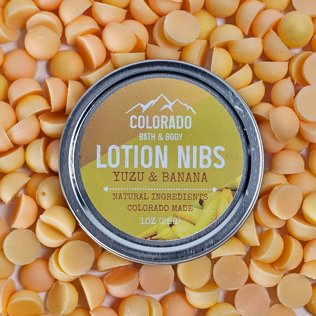 Yuzu & Bananas Lotion Nibs - Solid Lotion - Travel On-the-go Miniature ...