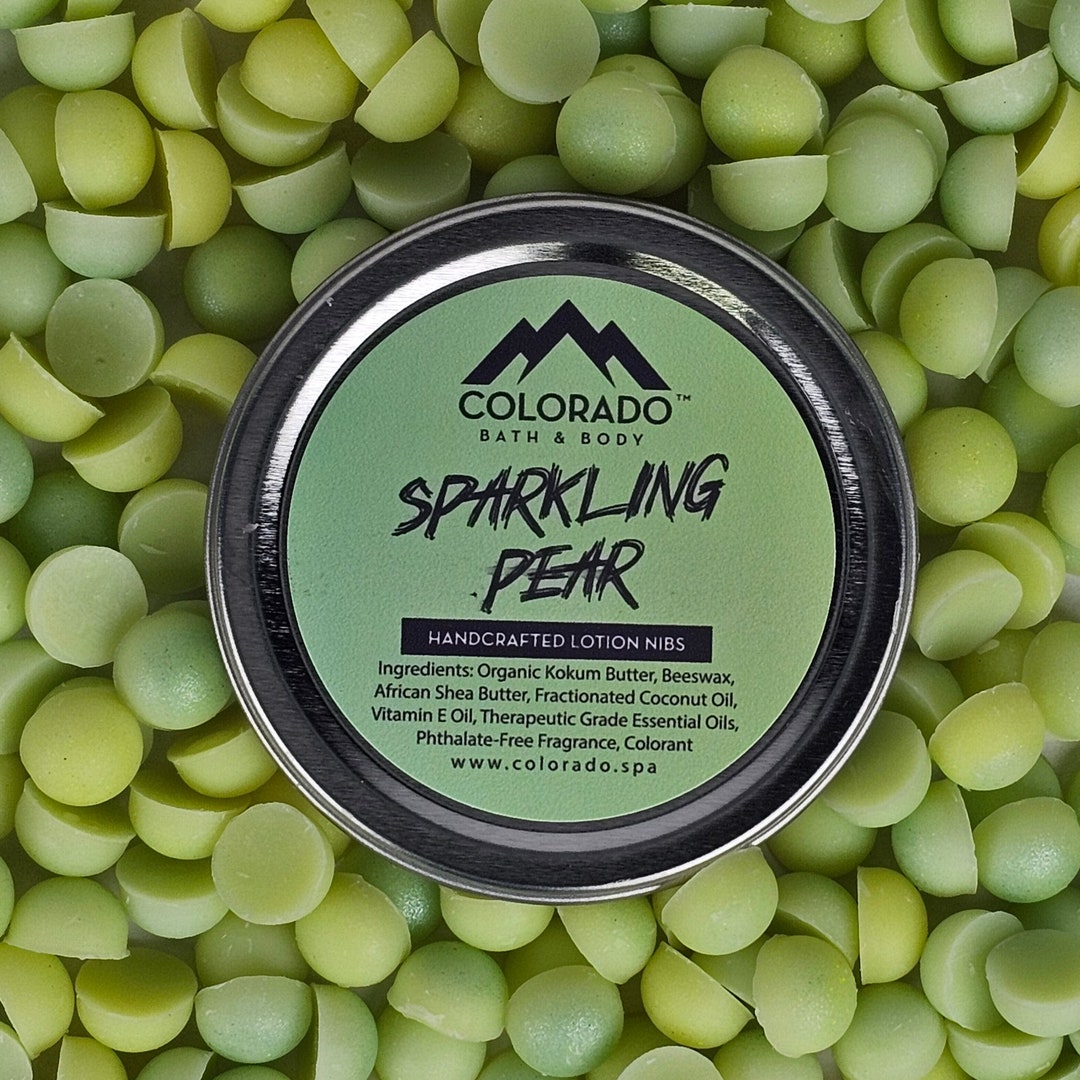 Sparkling Pear Lotion Nibs | Portable Solid Lotion Bar | Travel Sized ...