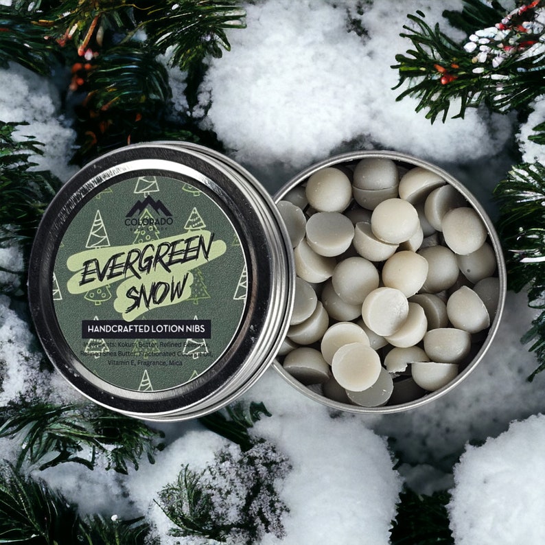 Evergreen Snow Lotion Nibs - Solid Lotion - Limited Edition - Travel On ...