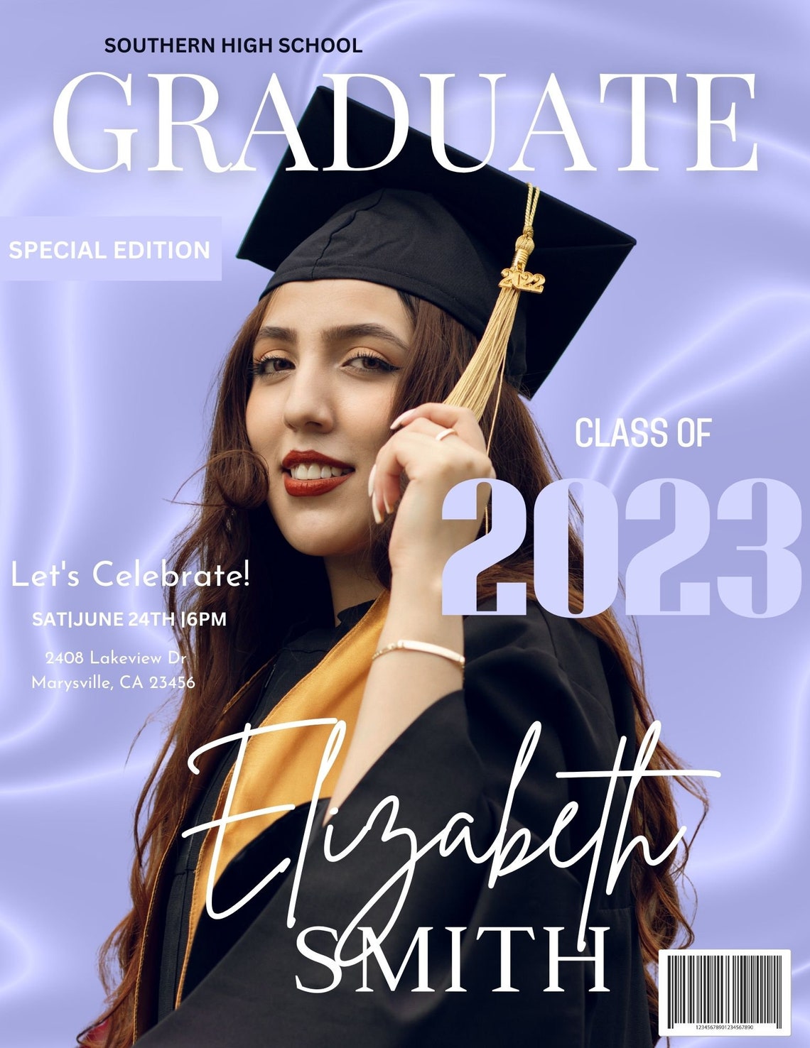 Magazine Cover Graduation Flyer Template, Graduation Invitation ...