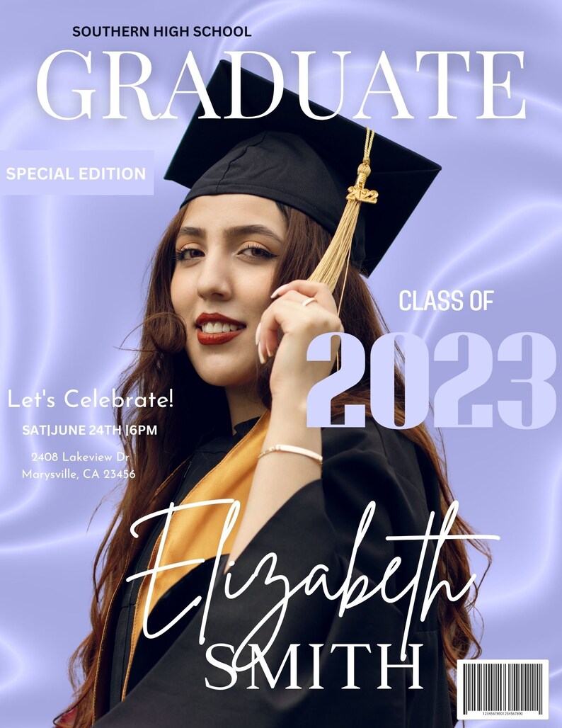 Magazine Cover Graduation Flyer Template, Graduation Invitation ...