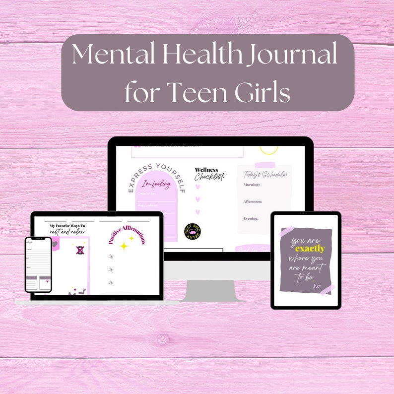 Mental Health Journal for Teen Girls, Gratitude Journal, Self Love ...