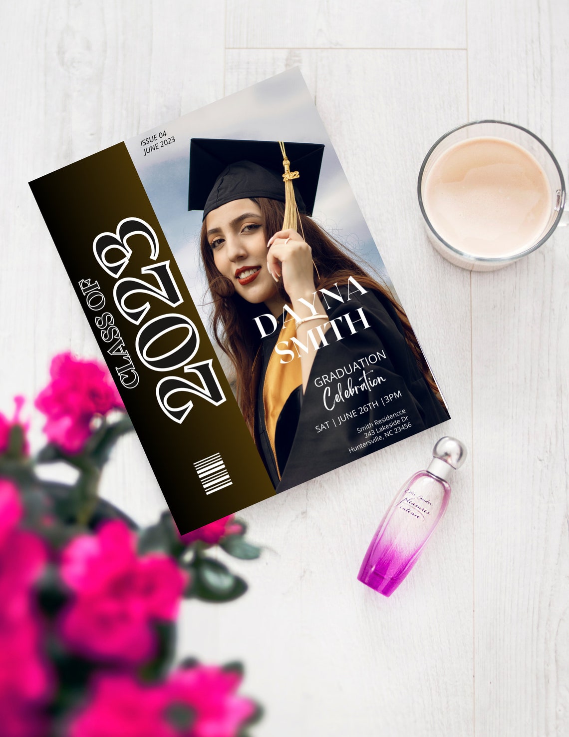 Magazine Cover Graduation Flyer Template, Graduation Invitation ...
