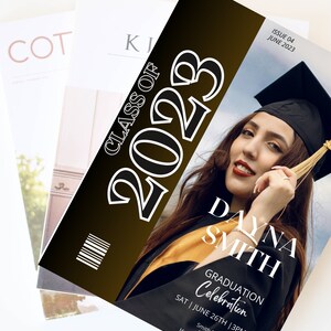 Magazine Cover Graduation Flyer Template, Graduation Invitation ...