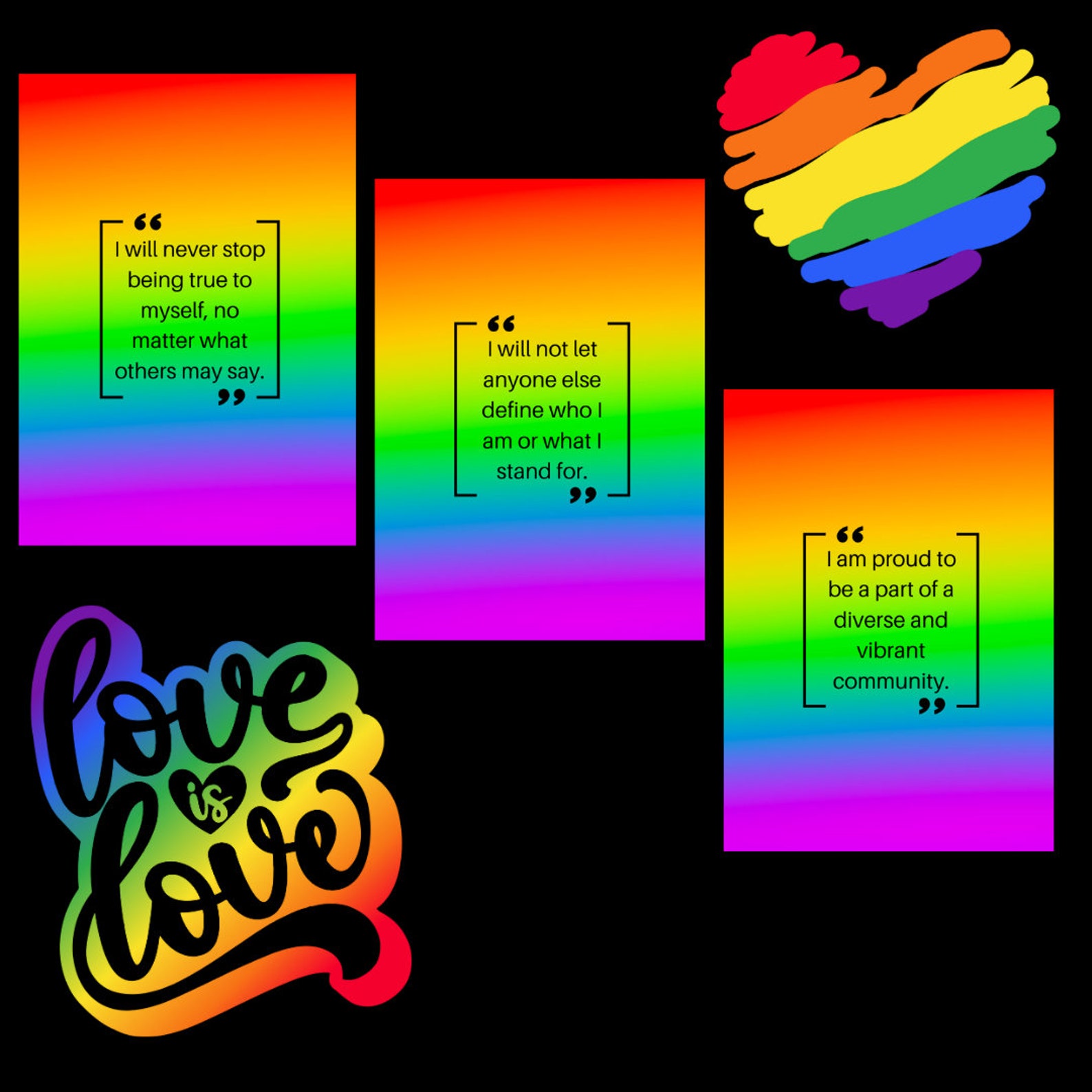 100 LGBTQ Affirmation Cards | Printable Affirmations | Pride Positivity ...