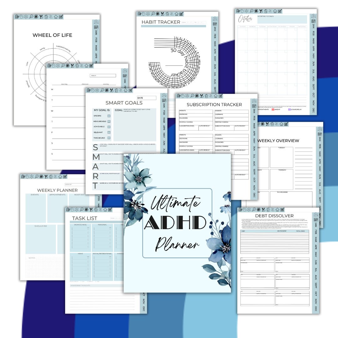 Ultimate ADHD Planner, Floral Digital Planner, Adhd Digital Planner ...