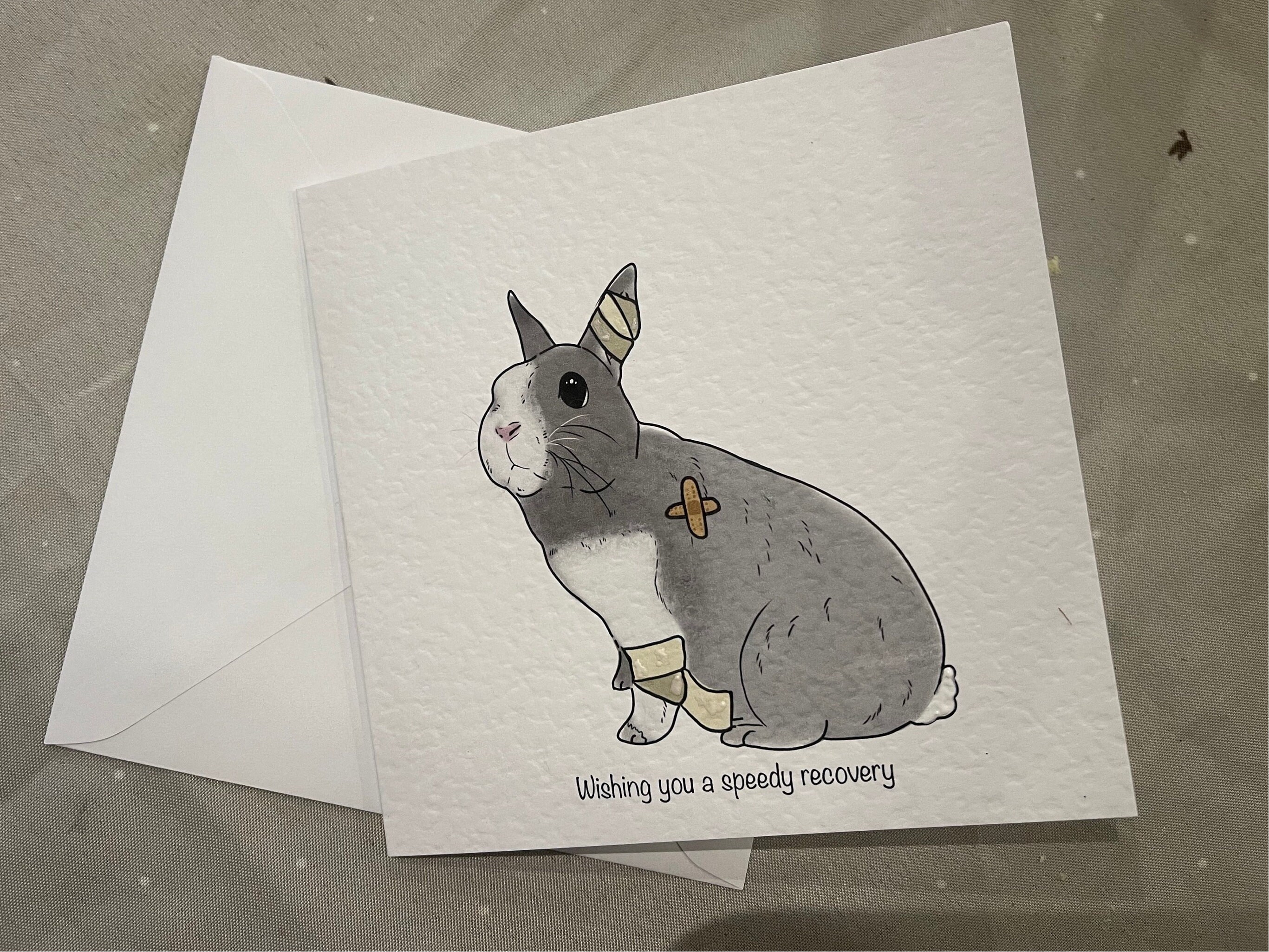 Little Bunny ‘wishing You a Speedy Recovery’, Blank Get Well Soon Card ...
