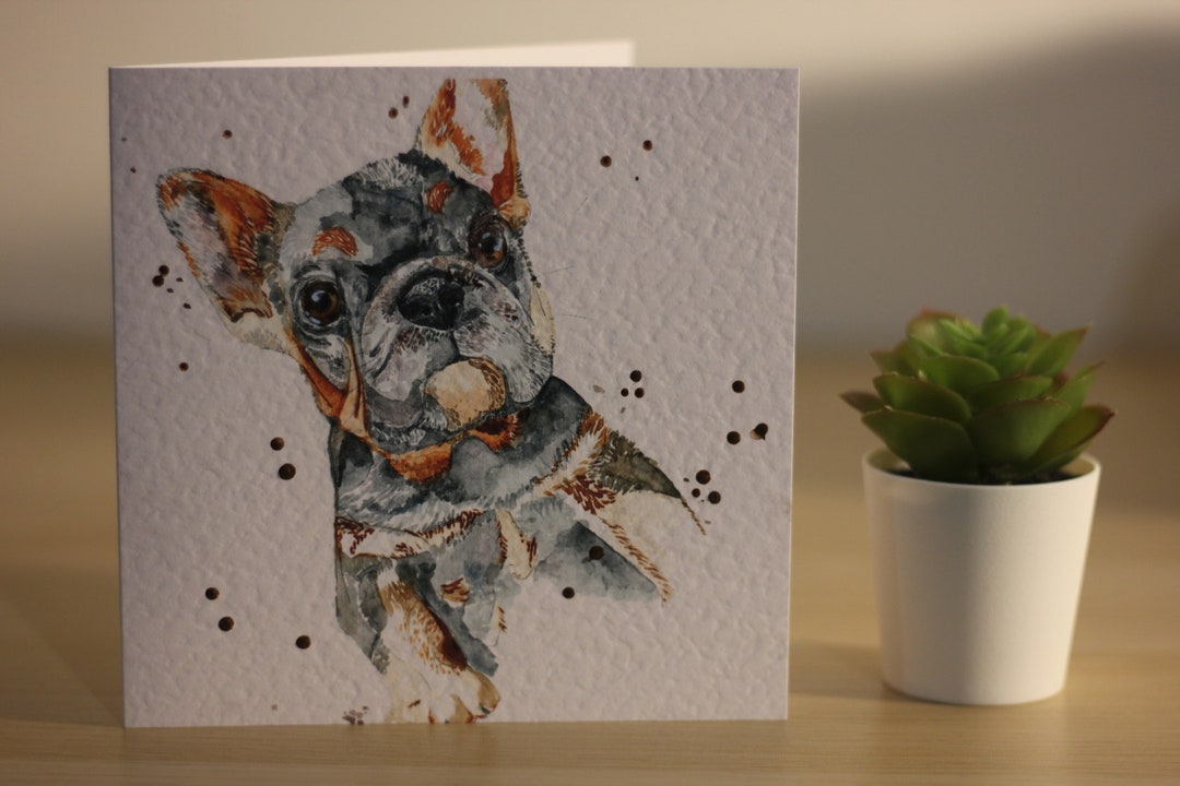 French Bulldog 'frenchie' Design Blank Greetings Card - Etsy
