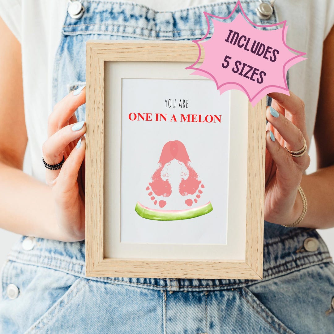 You Are One in a Melon Footprint Art, Preschool Craft for Kids ...