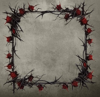 Dark Gothic Valentine Hearts. Thorn Frame Included. All Separate Pieces ...