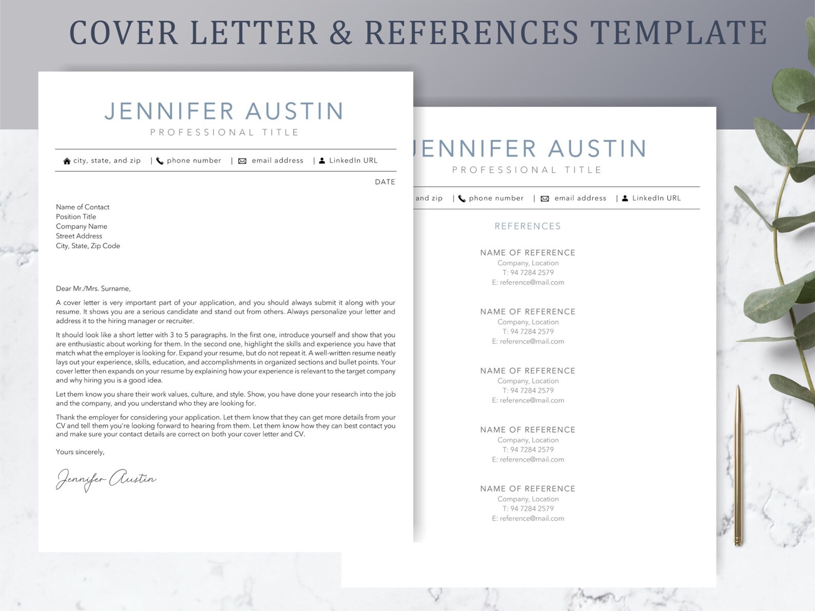 ATS Resume Template Word, Pages, Google Docs, ATS Friendly Resume ...