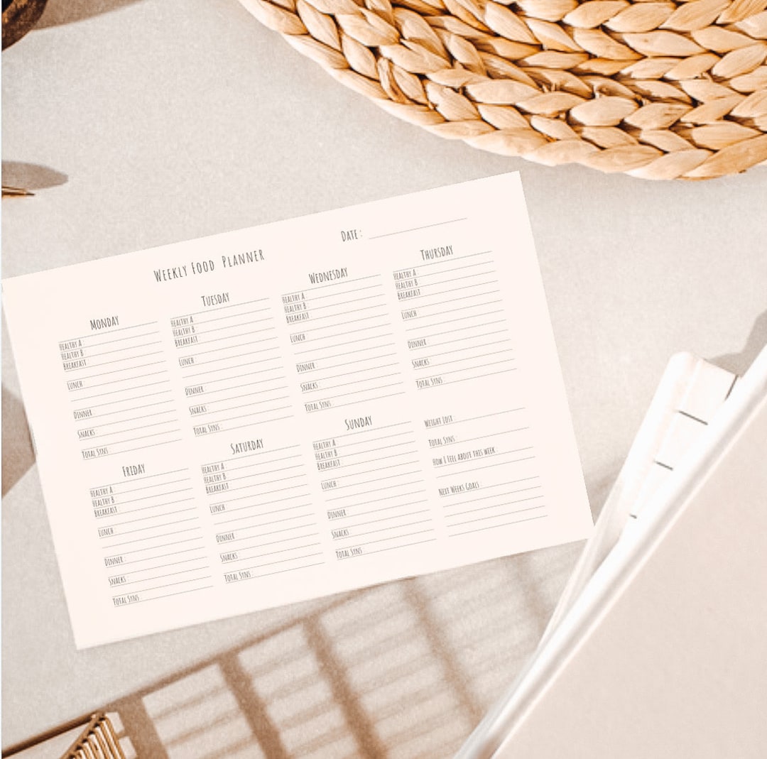 Printable Slimming World Food Planner - Etsy Australia