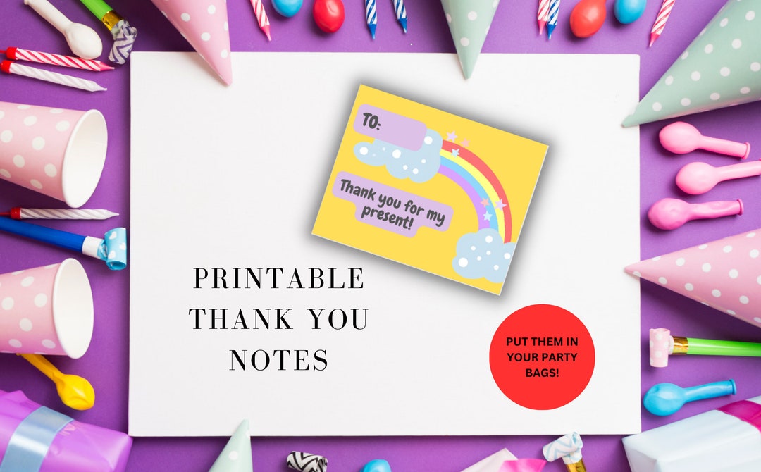 Small Printable Thank You Card - Notesize - Etsy