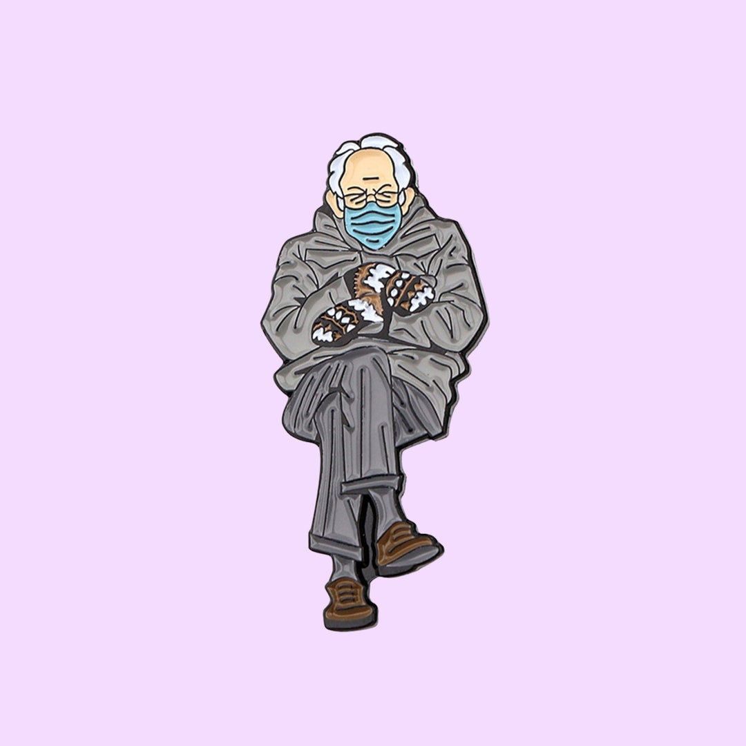 Cold Bernie Mittens Meme Enamel Pins Brooch Pin Badge - Etsy
