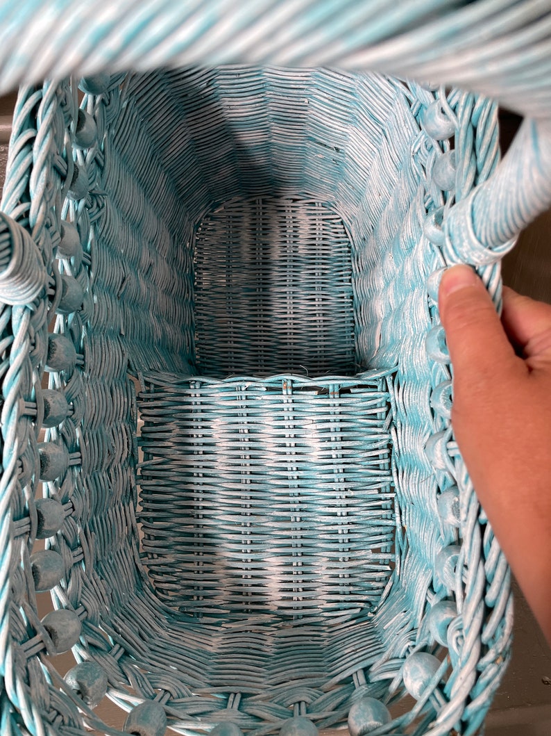 Cottage Blue Stair Step Storage Basket - Etsy