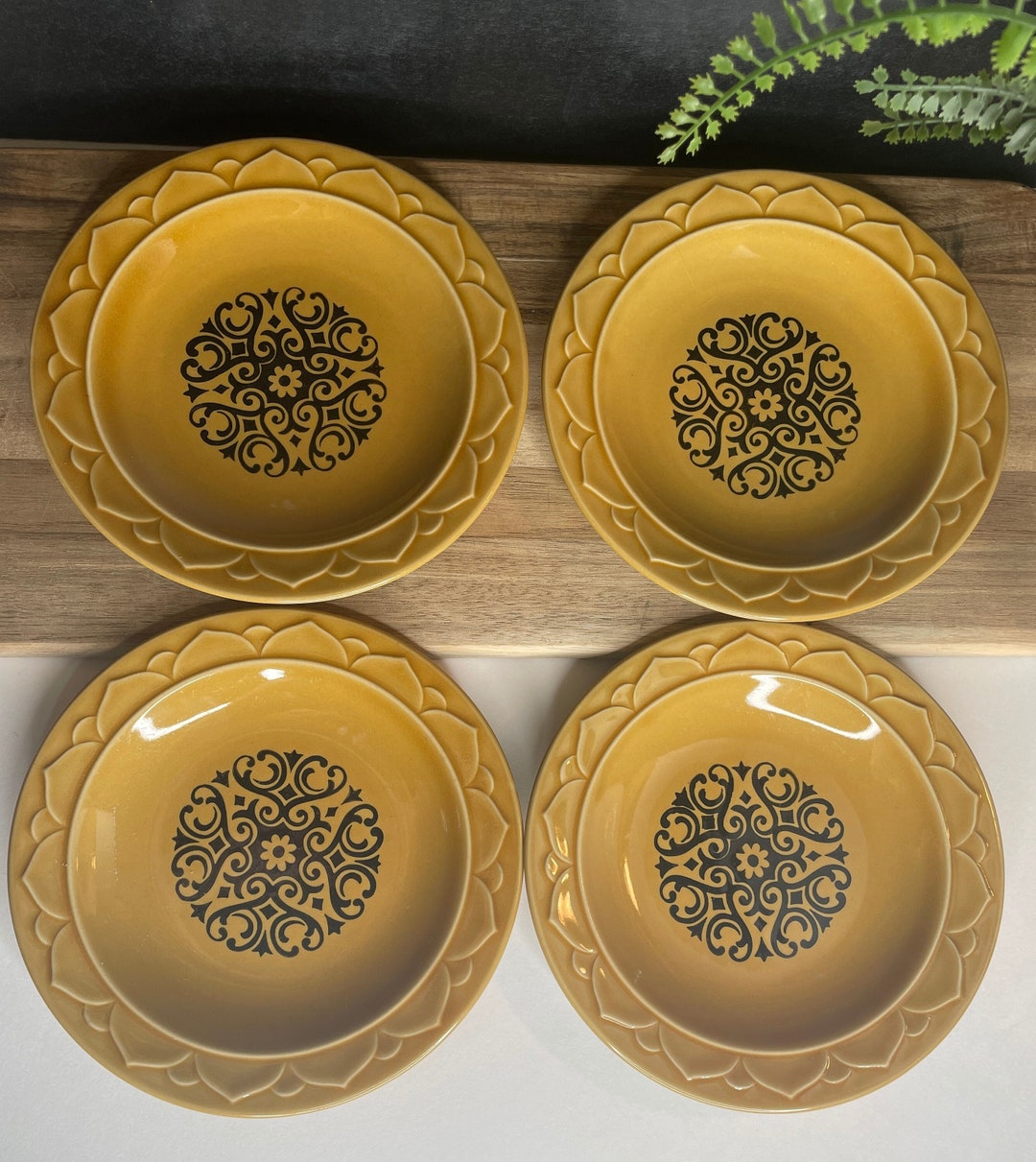 Goldon Seville Genuine Serve Ware Plates Japan Set of 4 |boho Style ...