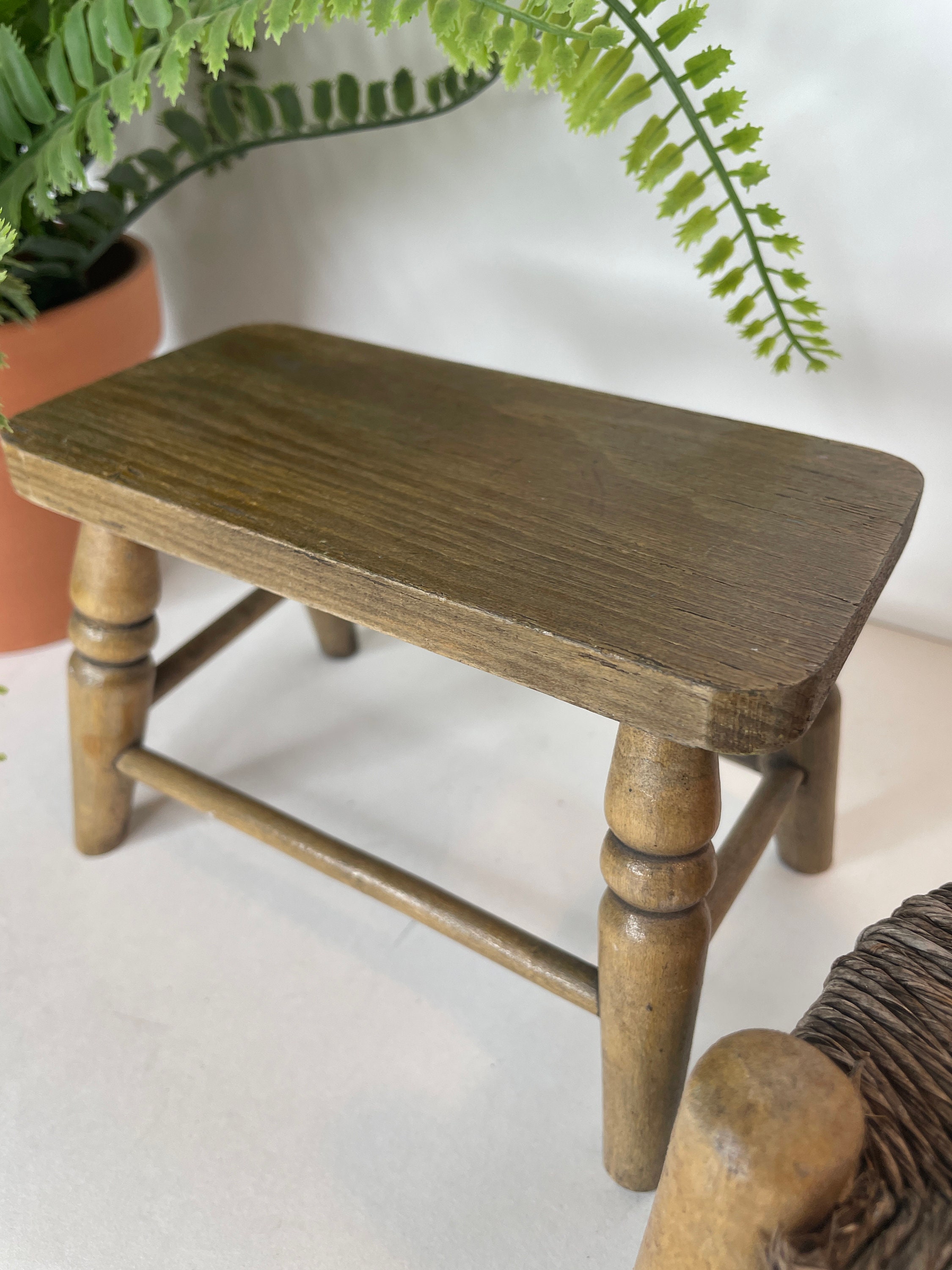 Miniature Primitive Wooden Chair and Table/doll Furniture/barbie ...