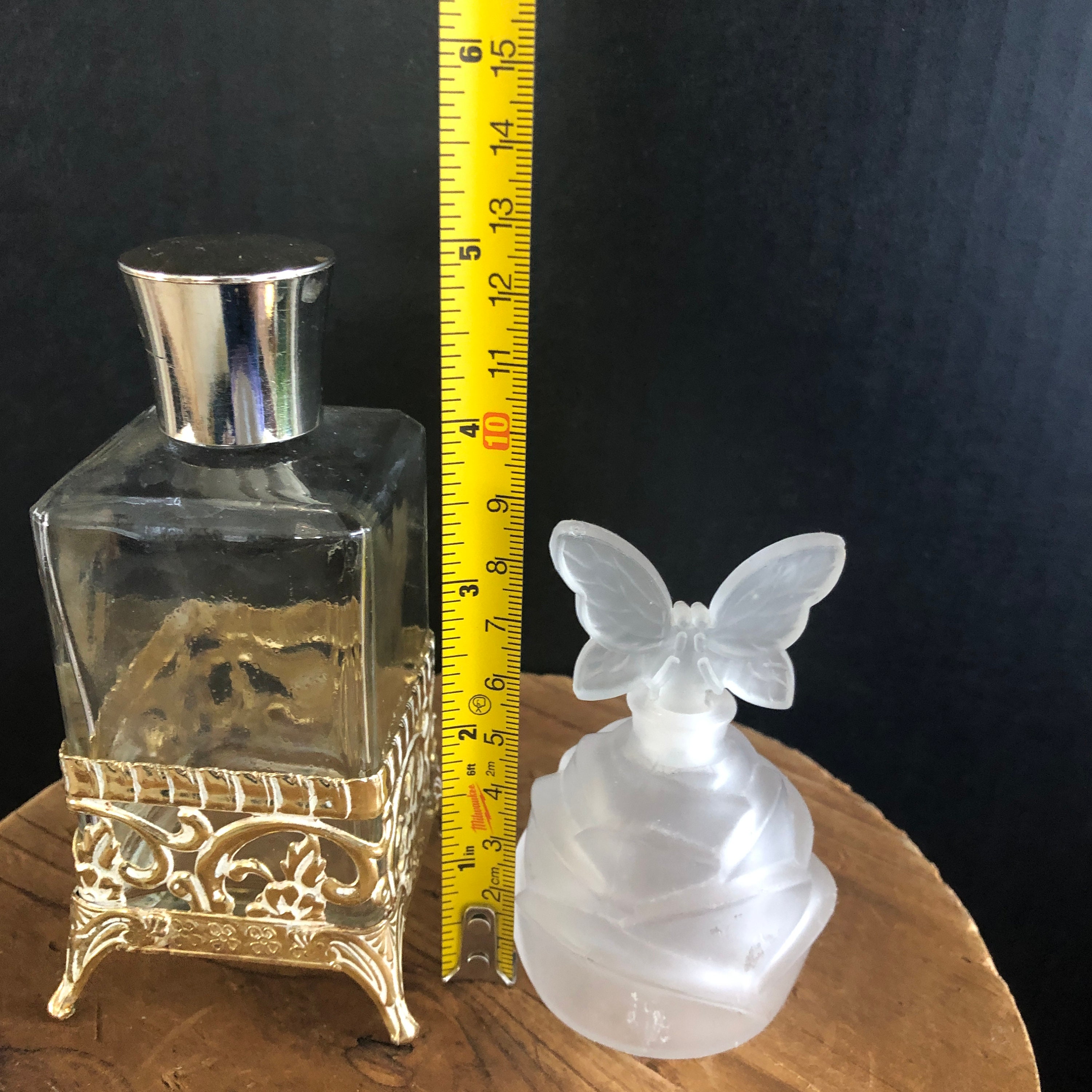 Vintage Decorative Perfume Bottles Set of 2 Shabby Chic Vanity Decor ...