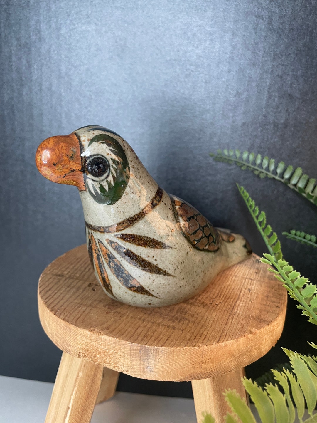 Vintage Mexican Tonala Style Folk Art Clay Pottery Bird - Etsy