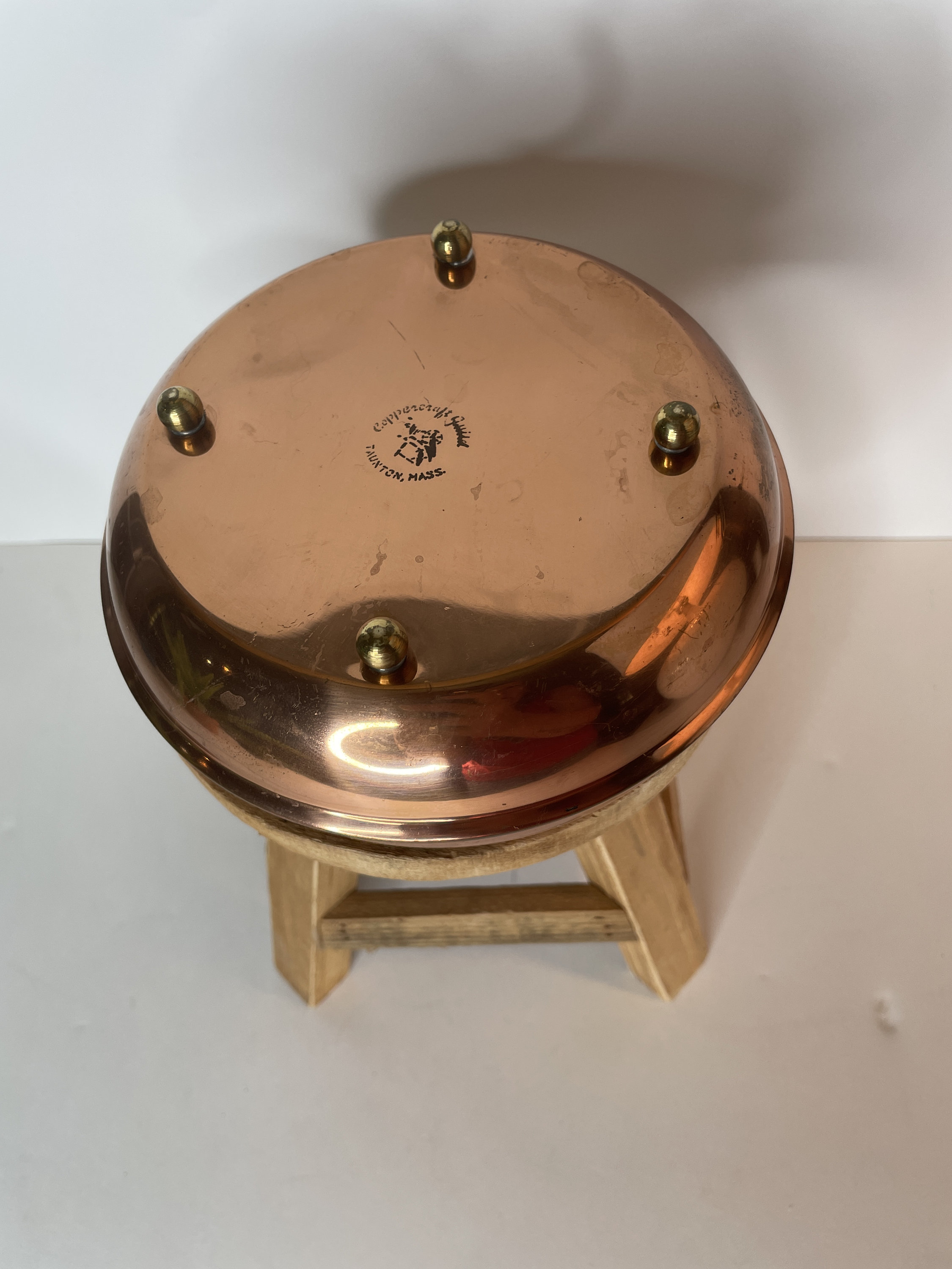 Vintage Footed Copper Bowl by Coppercraft Guild With Copper Flower Frog ...