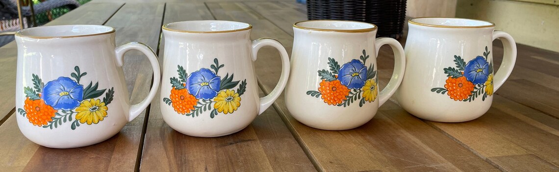 Vintage Floral Pattern-coffee or Teacups/mugs-set of 4 vienna - Etsy