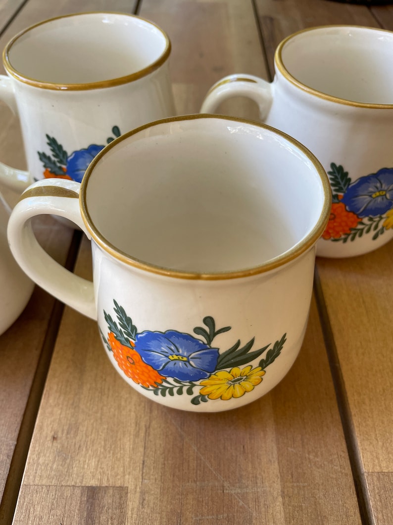Vintage Floral Pattern-coffee or Teacups/mugs-set of 4 |vienna ...