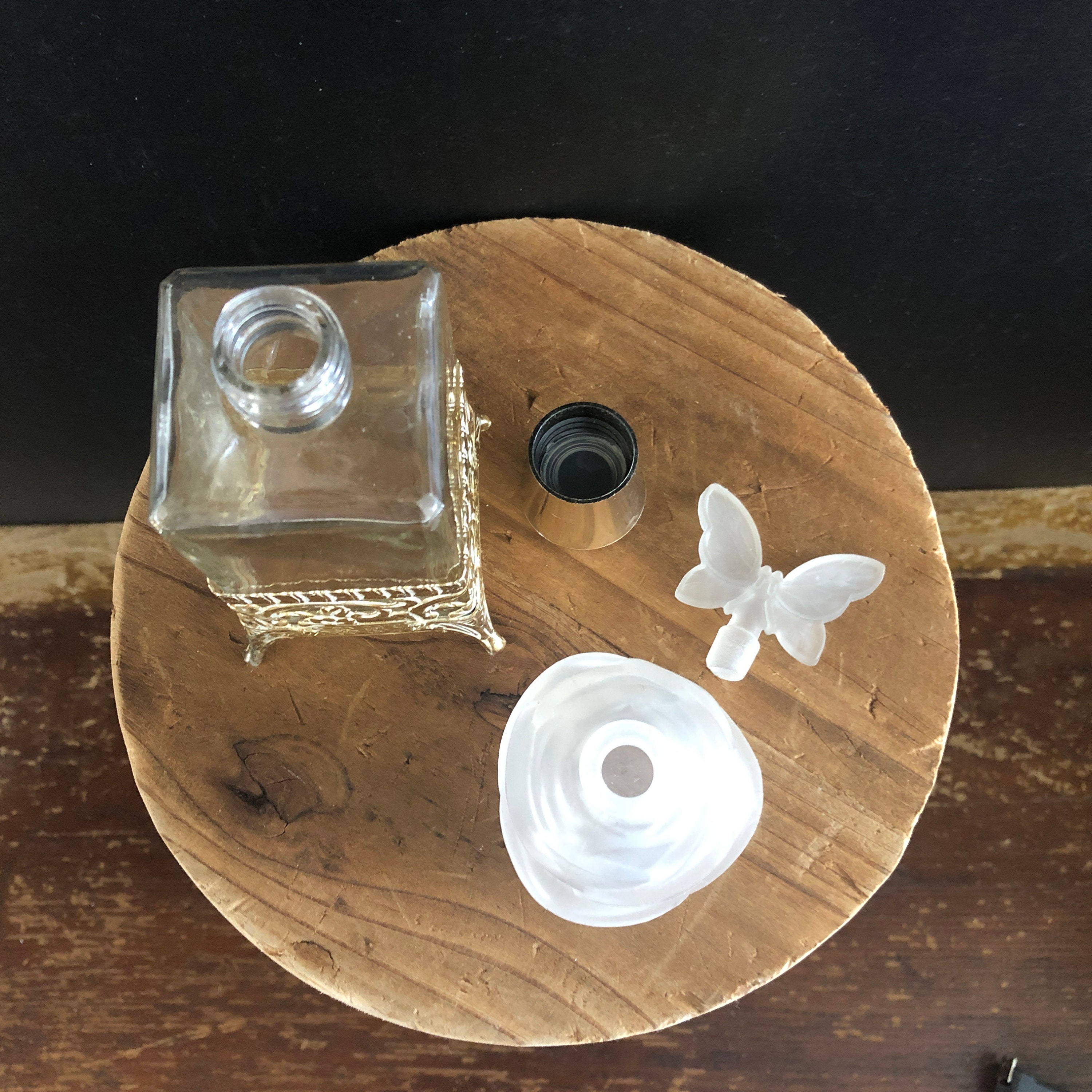 Vintage Decorative Perfume Bottles Set of 2 Shabby Chic Vanity Decor ...