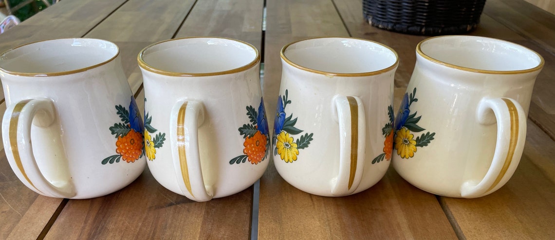 Vintage Floral Pattern-coffee or Teacups/mugs-set of 4 vienna - Etsy
