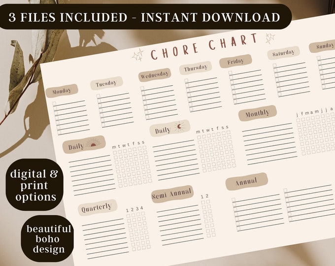 ADHD Chore Chart Adult Chore Chart for Adults Cleaning Checklist ...