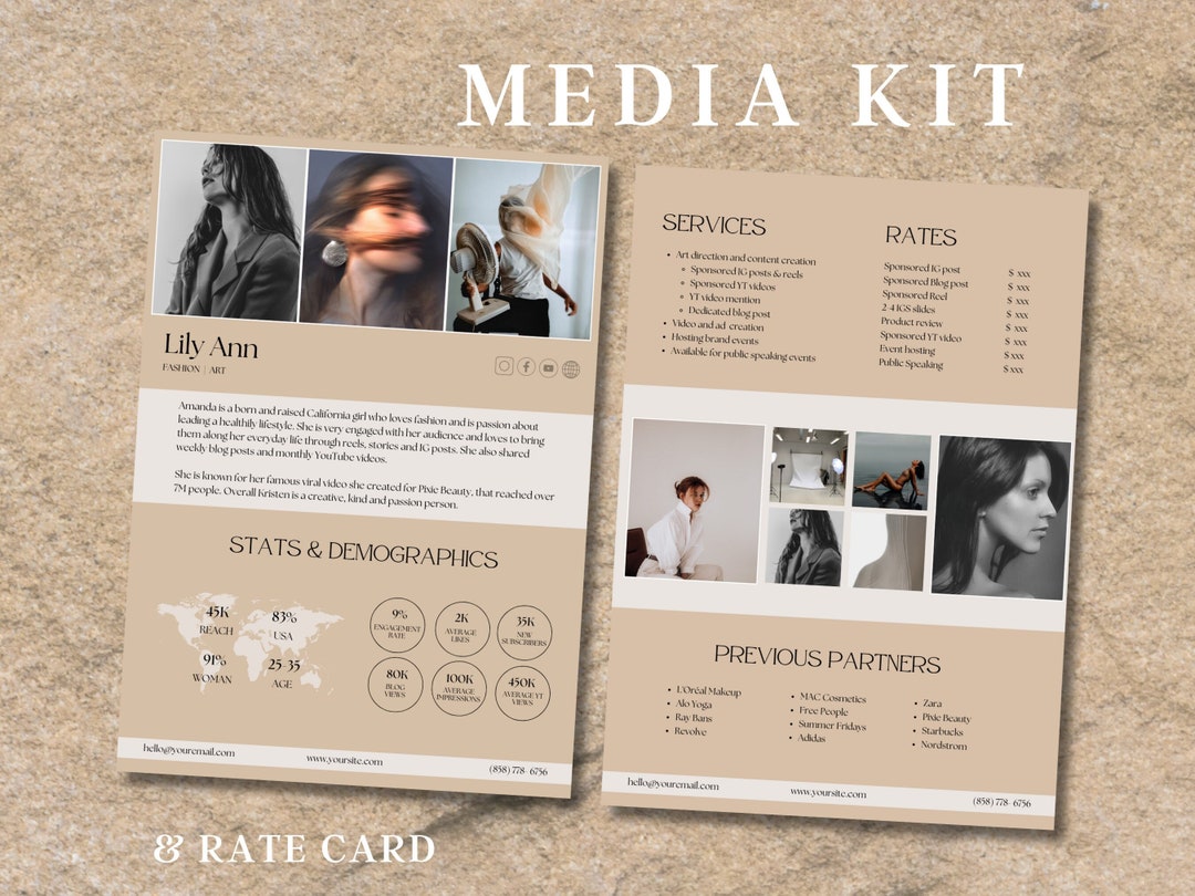 Influencer Media Kit Template UGC Media Kit Blogger Kit Template ...