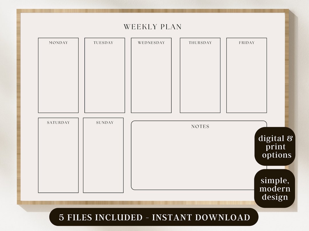 Modern Weekly Planner Adult Chore Chart for Adults ADHD Chore Chart ...