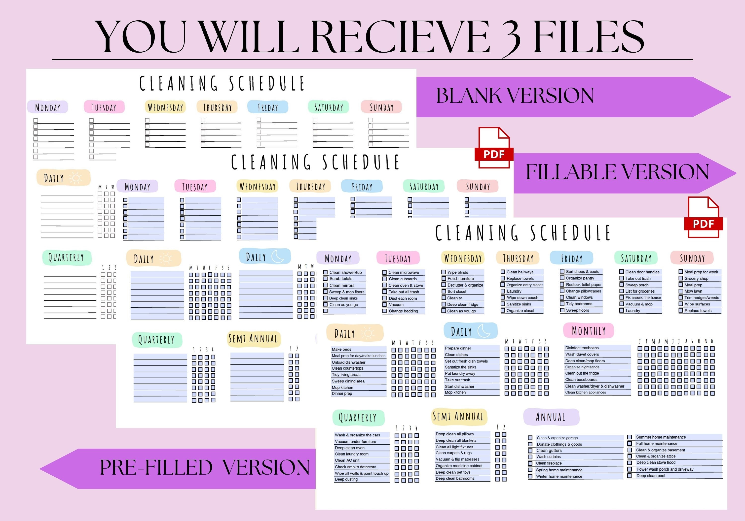 Adult Chore Chart for Adults ADHD Planner ADHD Chore Chart Cleaning ...