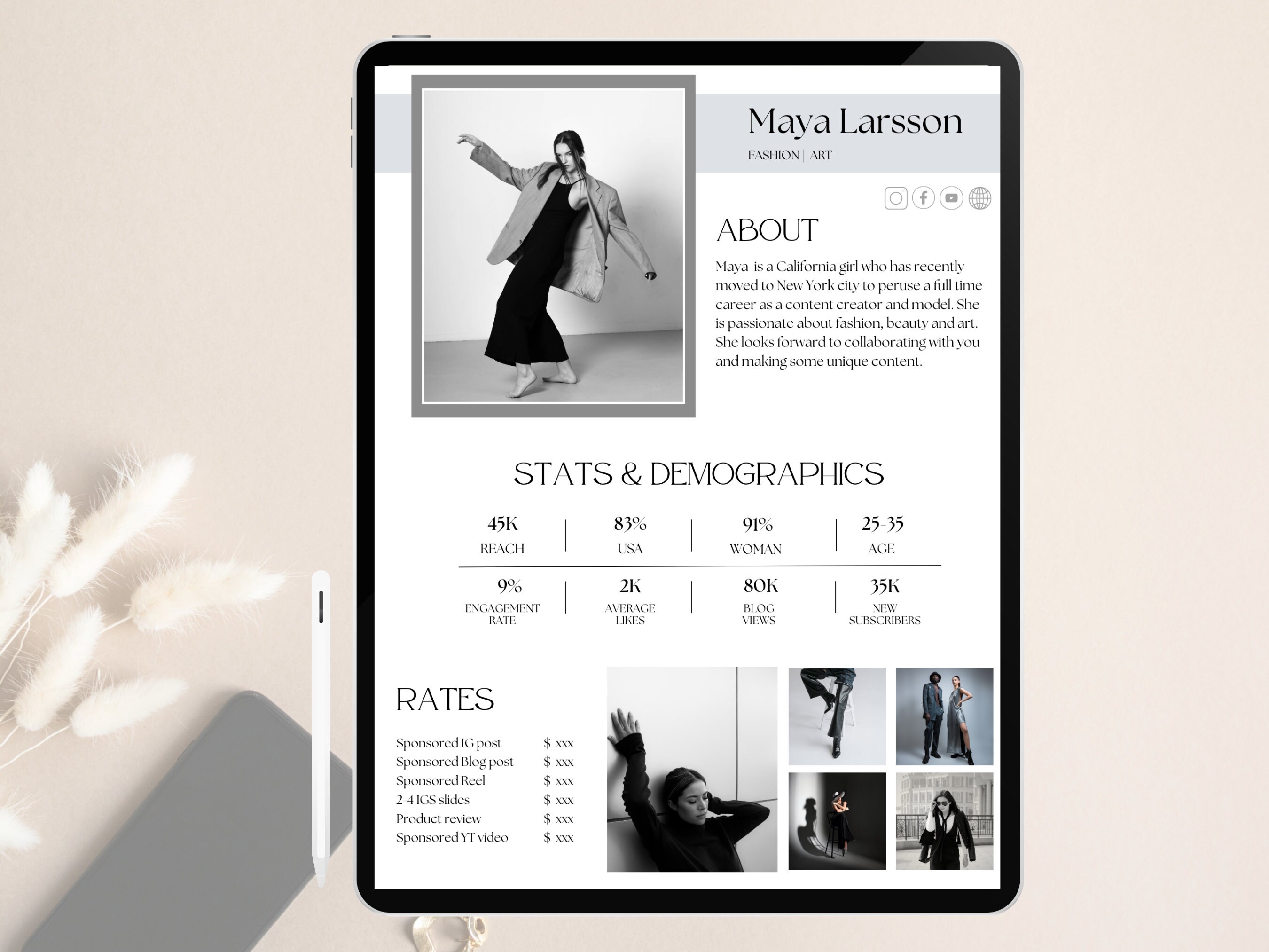 Influencer Media Kit Template Influencer Marketing Edible Media Kit ...