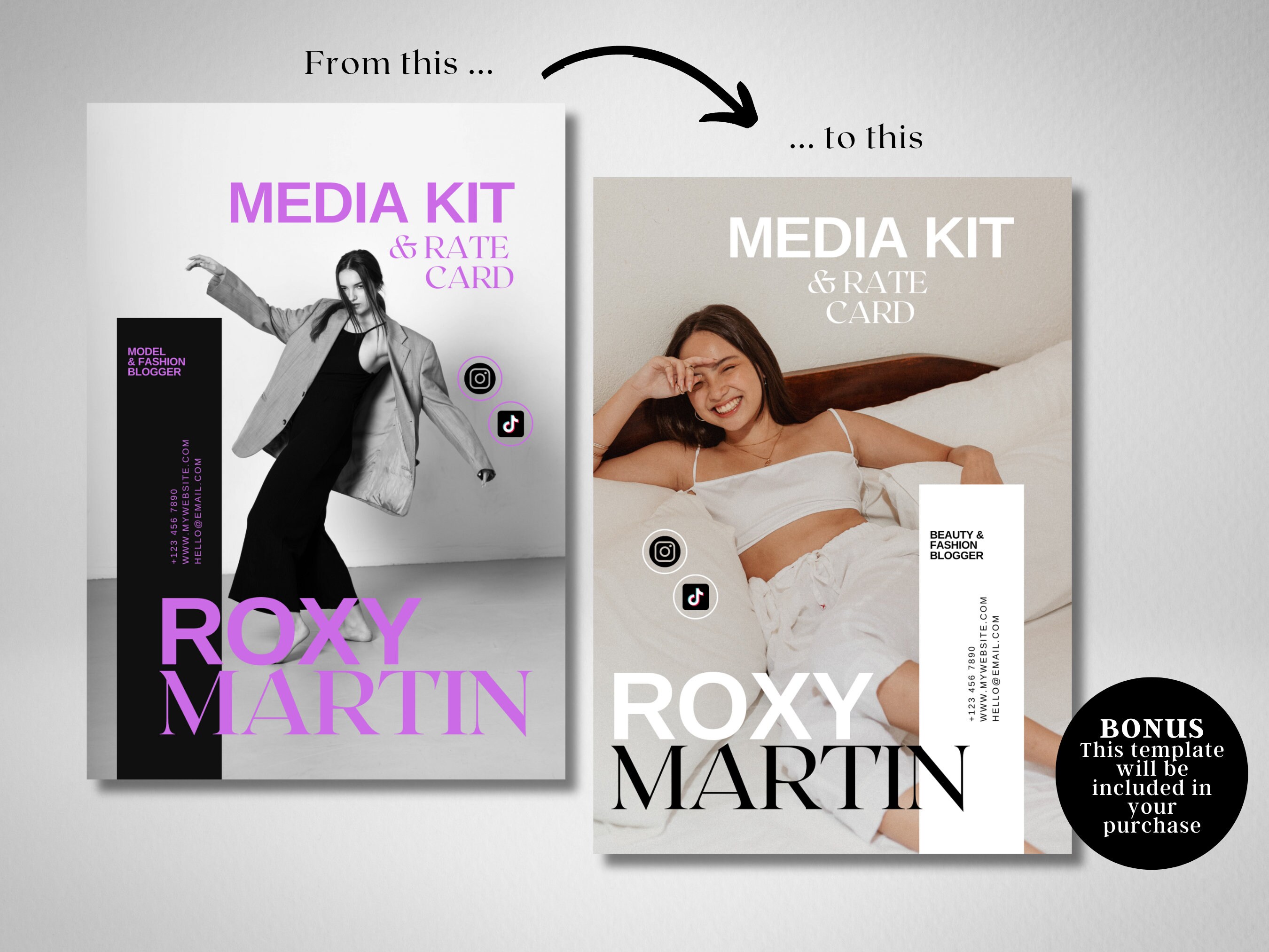 Influencer Media Kit Template Rates Template Editable in Canva UGC ...